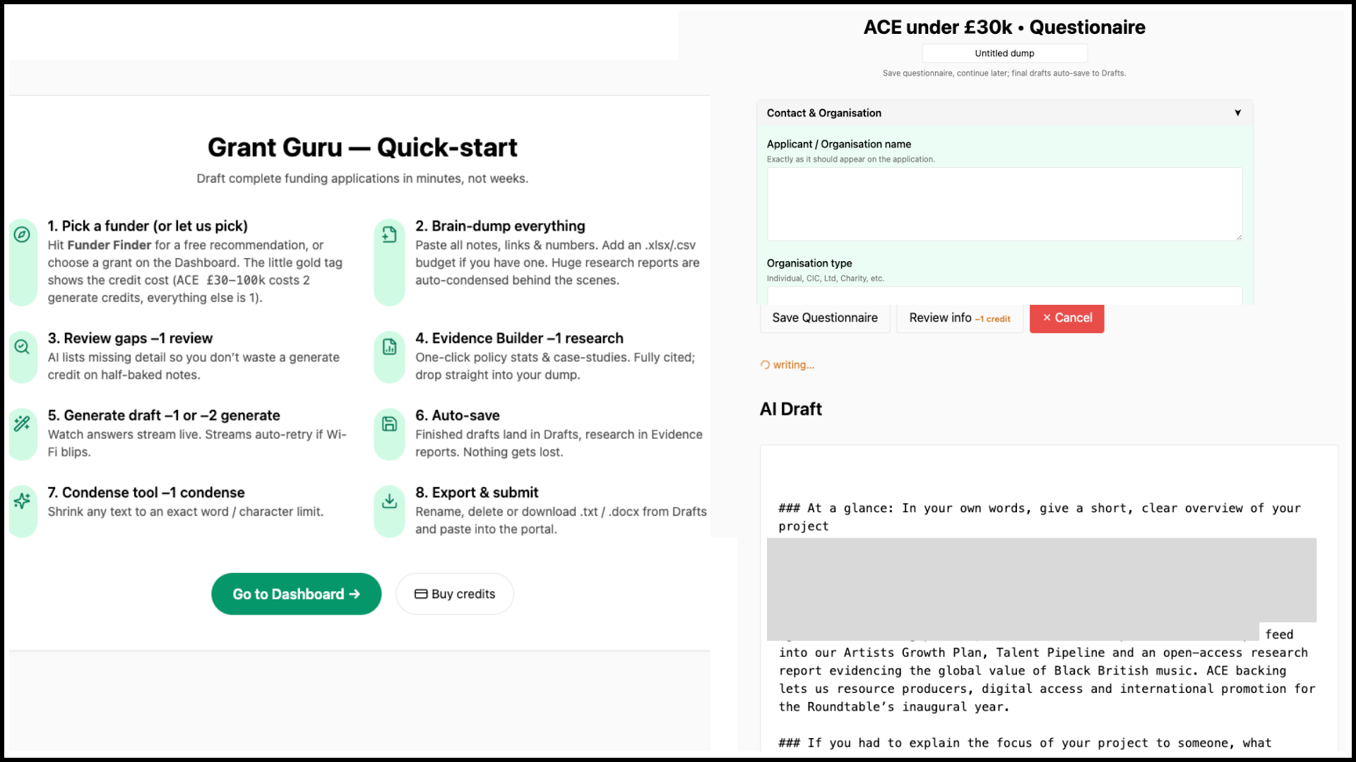 ArtsFunded | The fastest way to draft arts funding bids